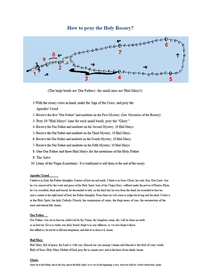 How To Pray The Holy Rosary | PDF | Rosary | Lord's Prayer