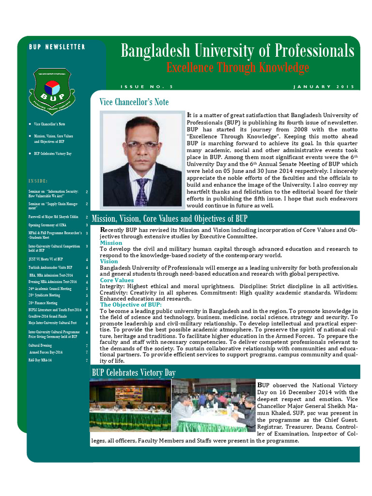 Bangladesh University of Professionals: Excellence Through Knowledge | PDF