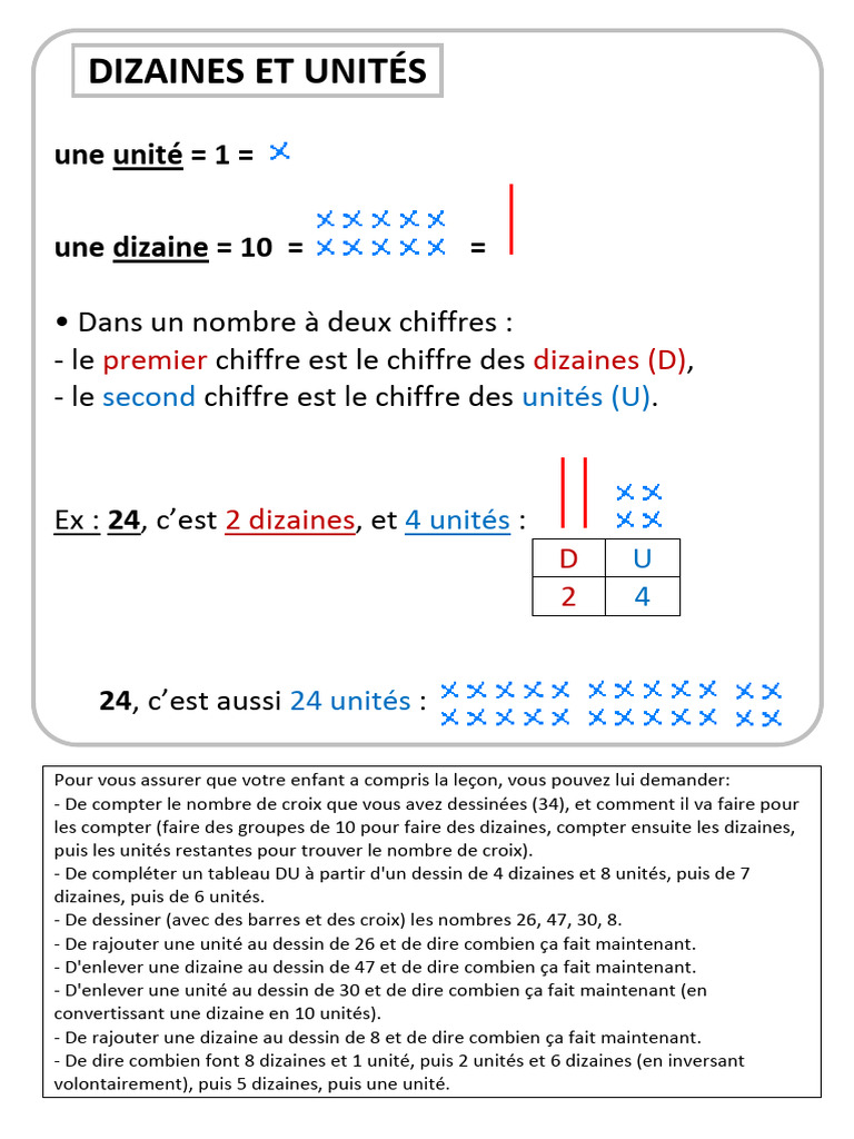 Comprendre dizaines et unités | PDF