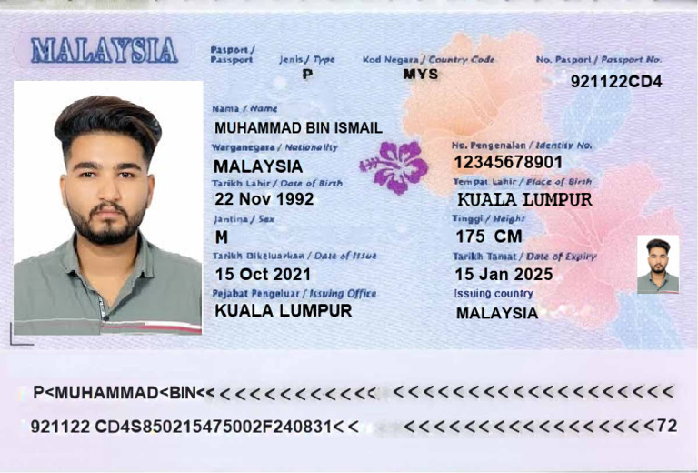 Malaysian Passport Details for Muhammad | PDF