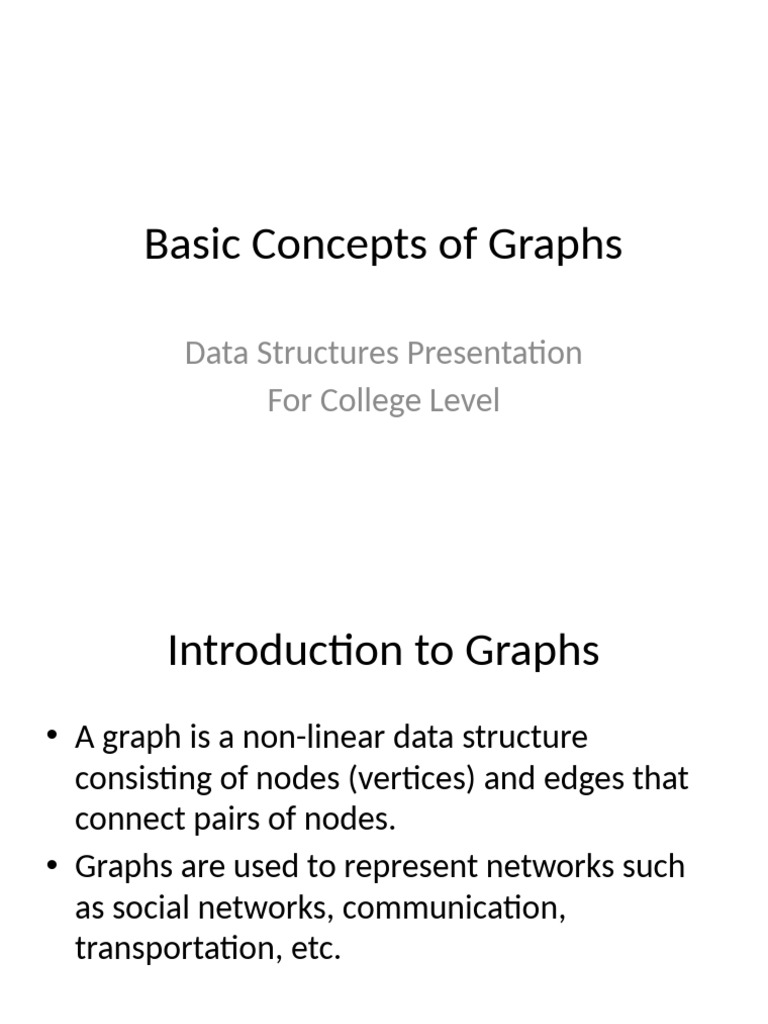 Understanding Graphs: Basics & Applications | PDF | Vertex (Graph ...