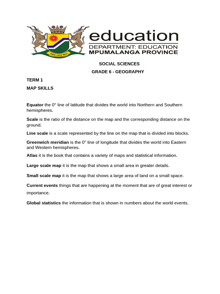 Grade 6 Geography: Map Skills & Trade | PDF | Trees | Rain