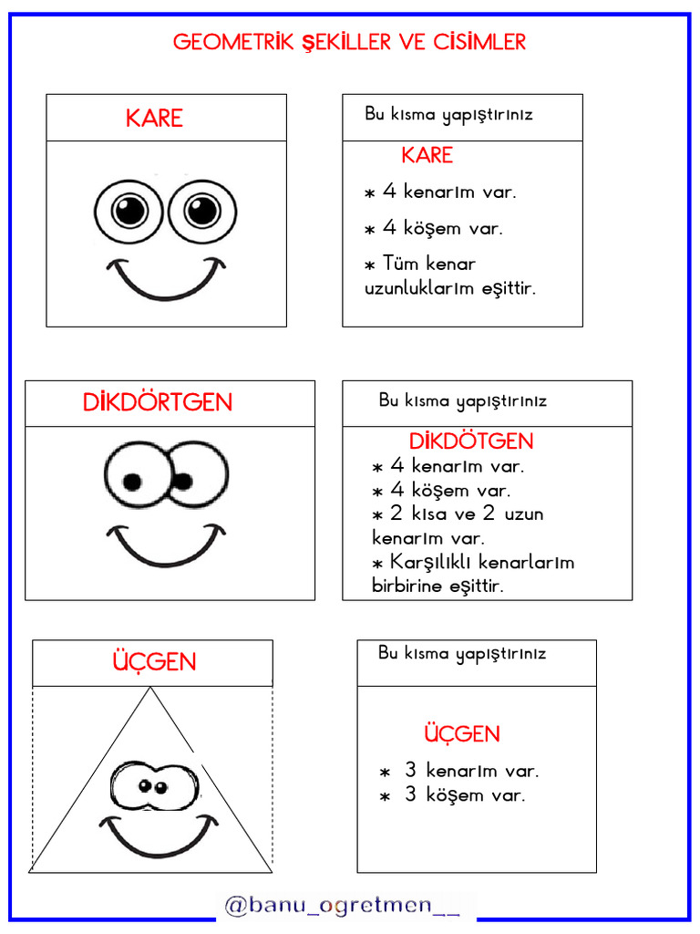 Geometrik Sekiller Ve Cisimler Interaktif Defter Calismasi (1) | PDF