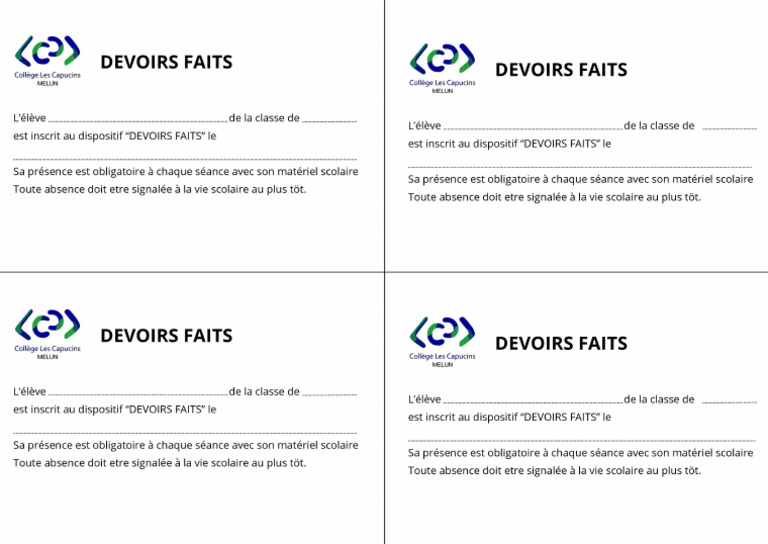 Devoirs Faits | PDF