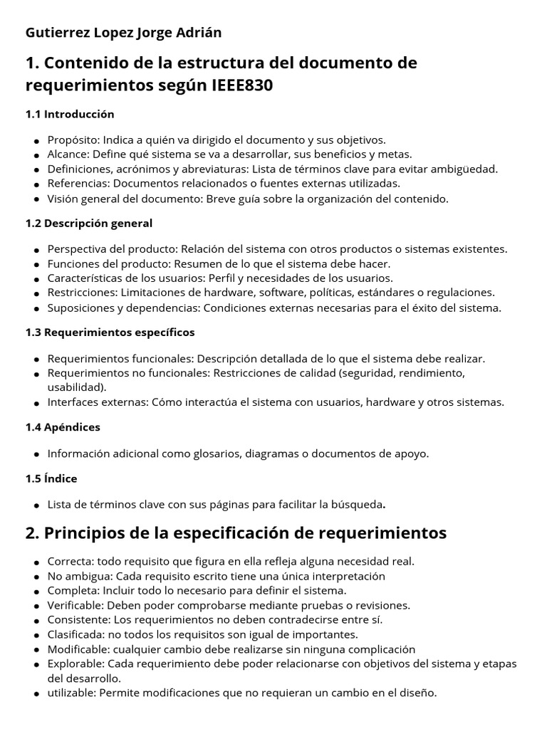 Esquema Del Documento de Requerimientos | PDF | Software | Ingeniería de software