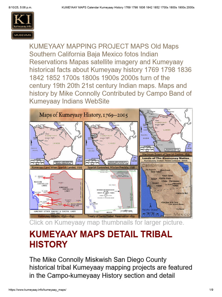 Kumeyaay Calendar and Tribal Maps | PDF | United States Department Of ...