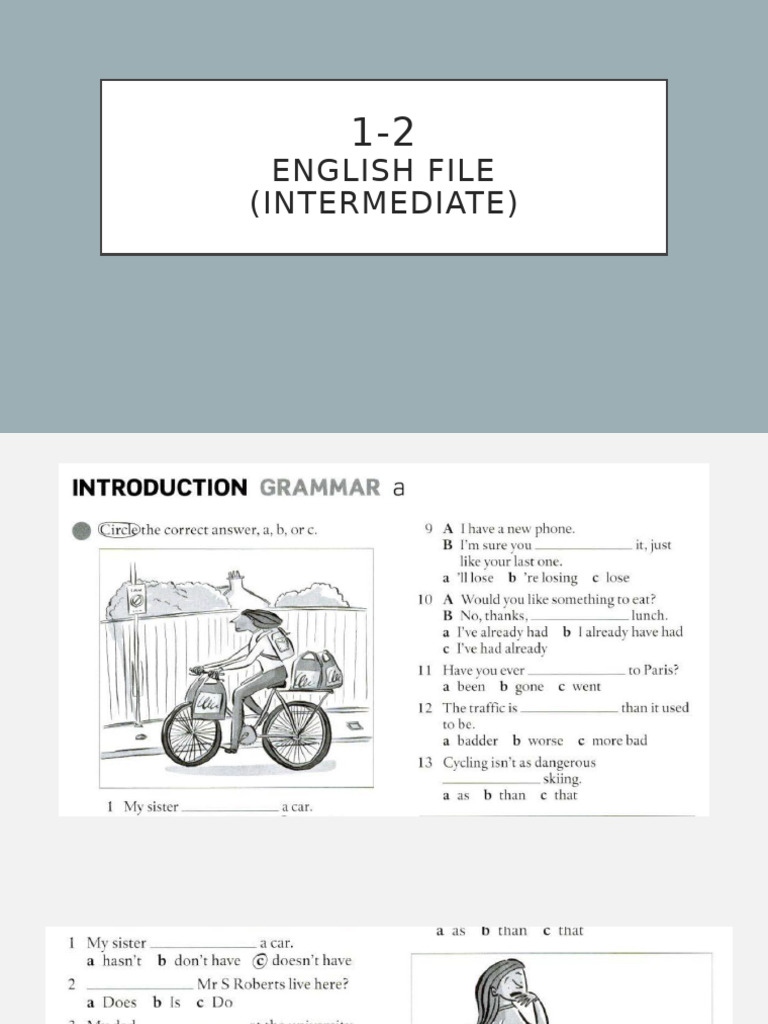 Units 1A-2B, Grammar Material, Vocabulary Exercises, Texts in A Short ...