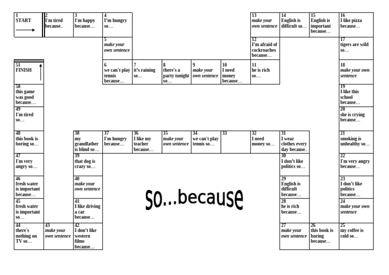 So Because Board Game Games - 9709 | PDF