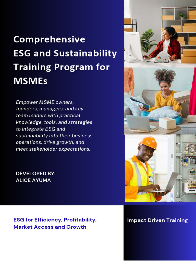 Esg Training For Msme Growth Strategies Pdf Sustainability Business