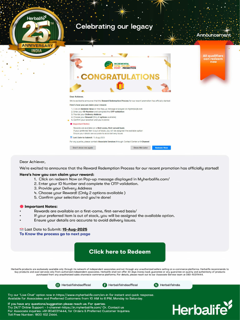 Incremental Volume Point Promotion Reward Redemption Go Live Flyer | PDF