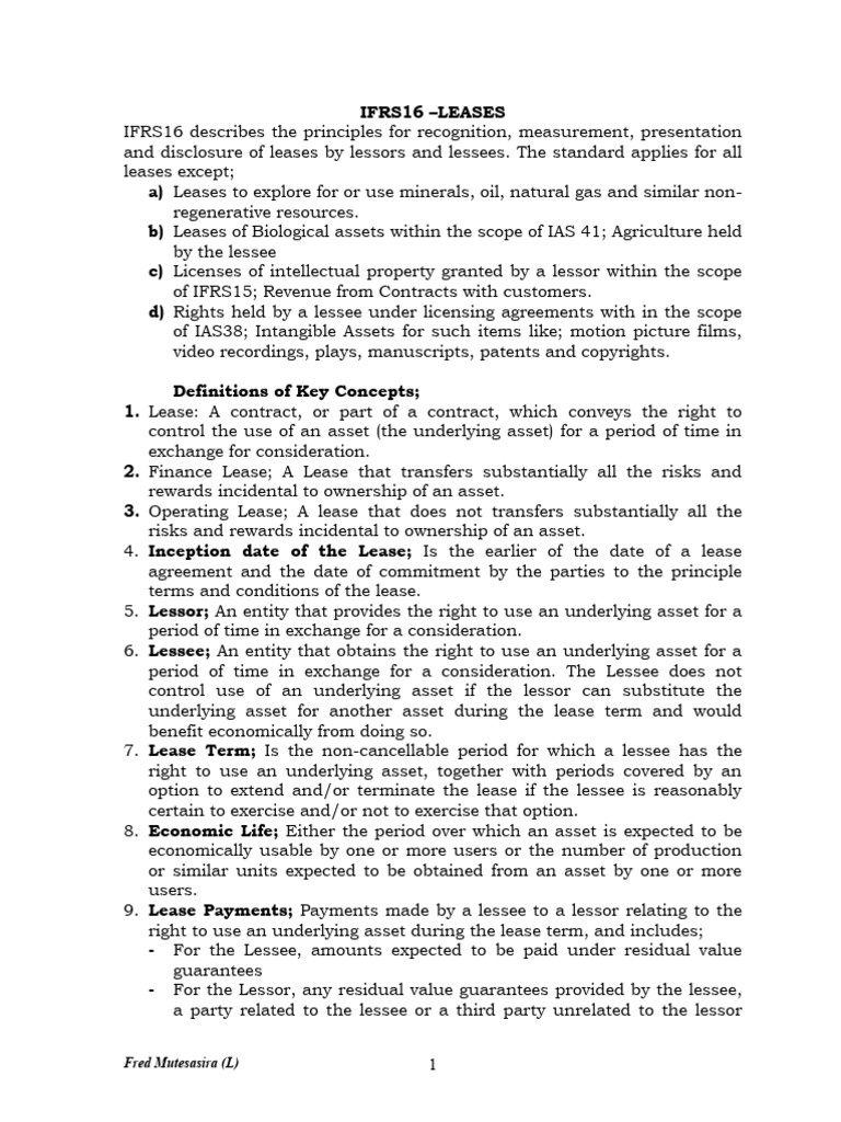 IFRS16 Leases - Lessee Accounting | PDF | Lease | Expense