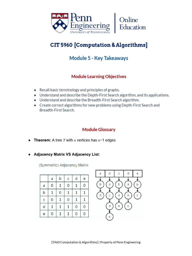 M5 Module Summary - KeyTakeaways-2 | PDF | Vertex (Graph Theory ...