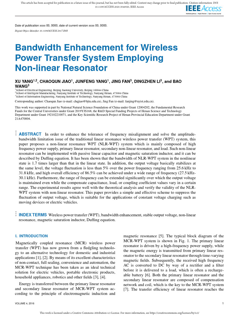 Bandwidth Enhancement For Wireless Power Transfer | PDF | Inductor ...