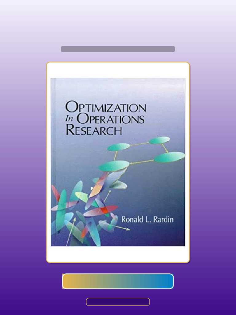 Optimization in Operations Research 1st Edition by Ronald L Rardin ...