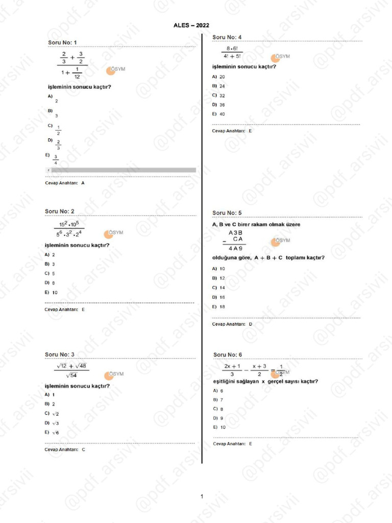 2022 - Ales Sorulari | PDF