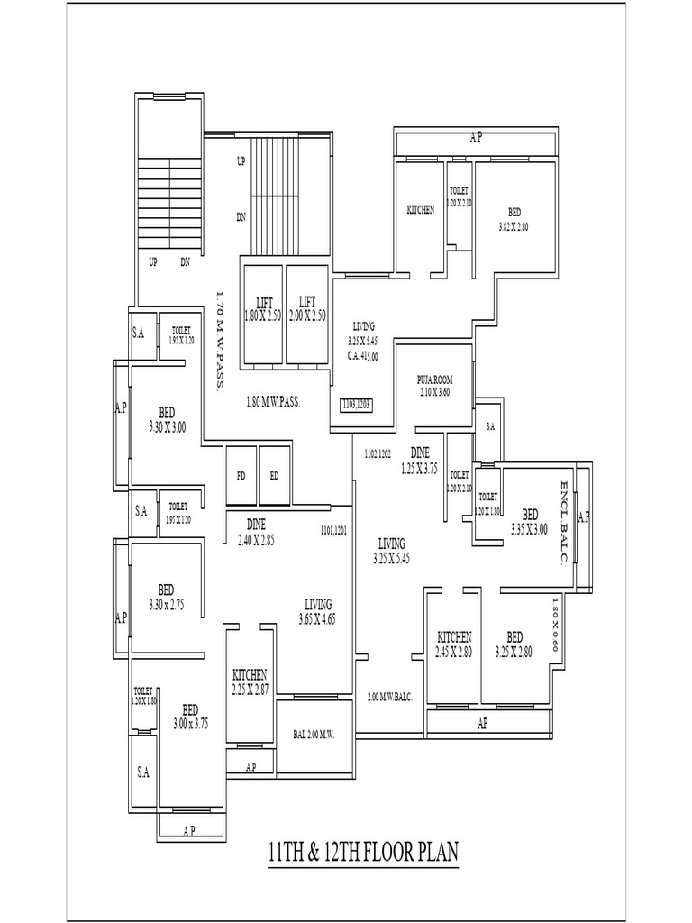 11th & 12th Floor Plan Layouts | PDF