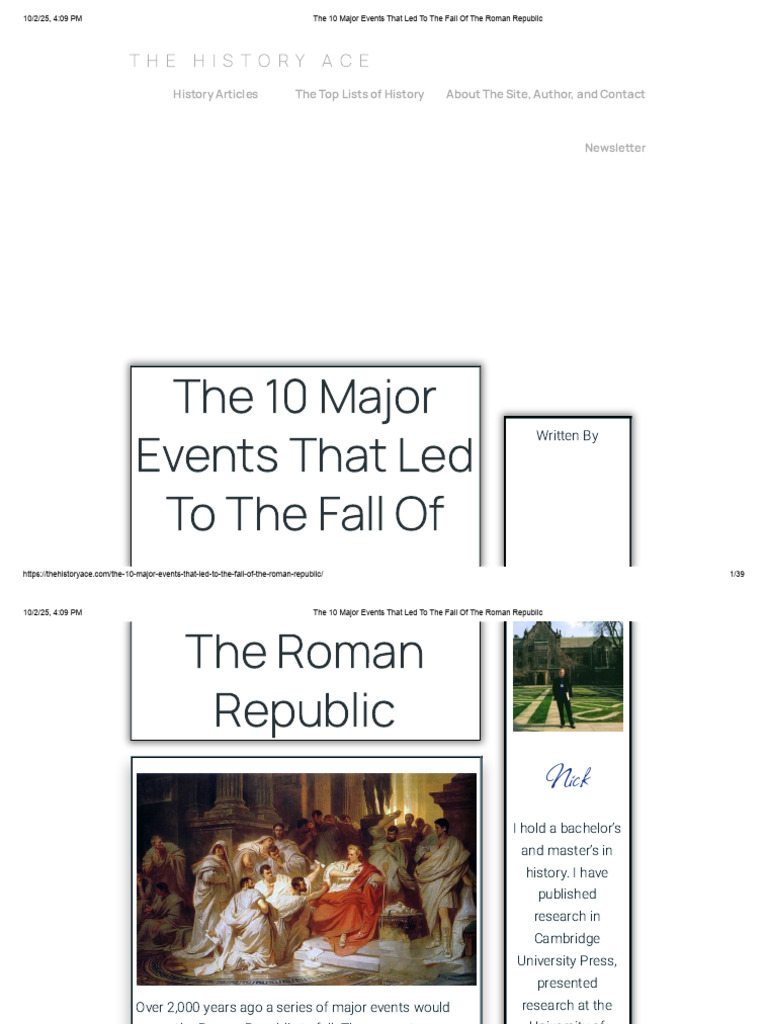 Fall of the Roman Republic: Key Events | PDF | Mark Antony | Julius Caesar