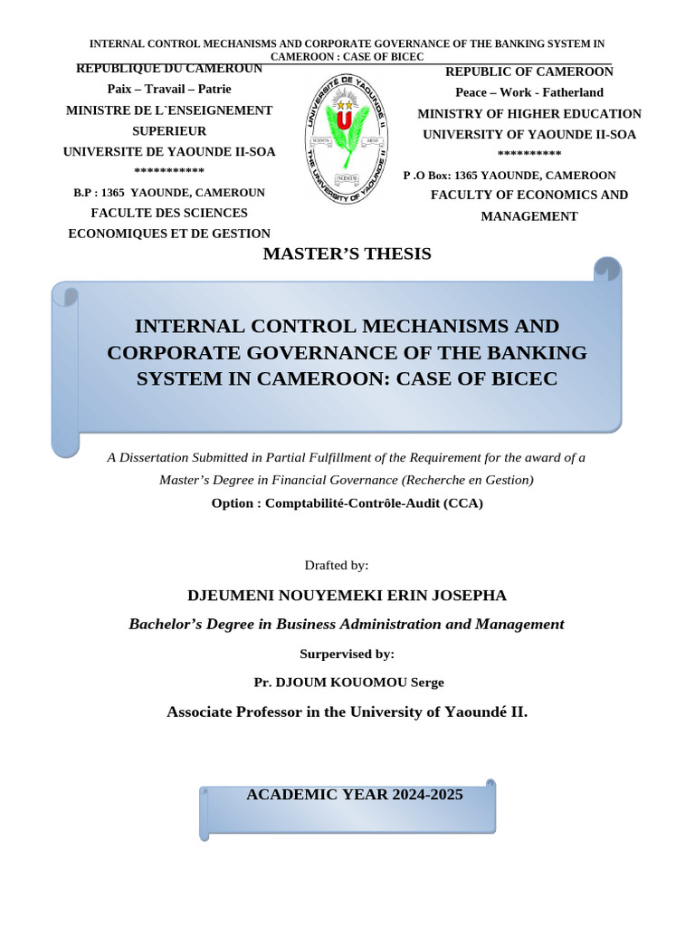 Research Project Josepha Bon1 | PDF | Internal Control | Governance