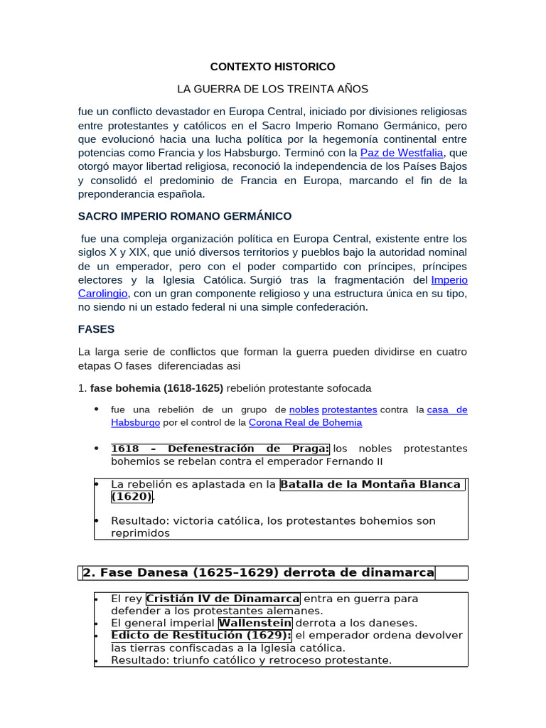 La Guerra de Los Treinta Años | PDF | Santo Imperio Romano | Imperio ...