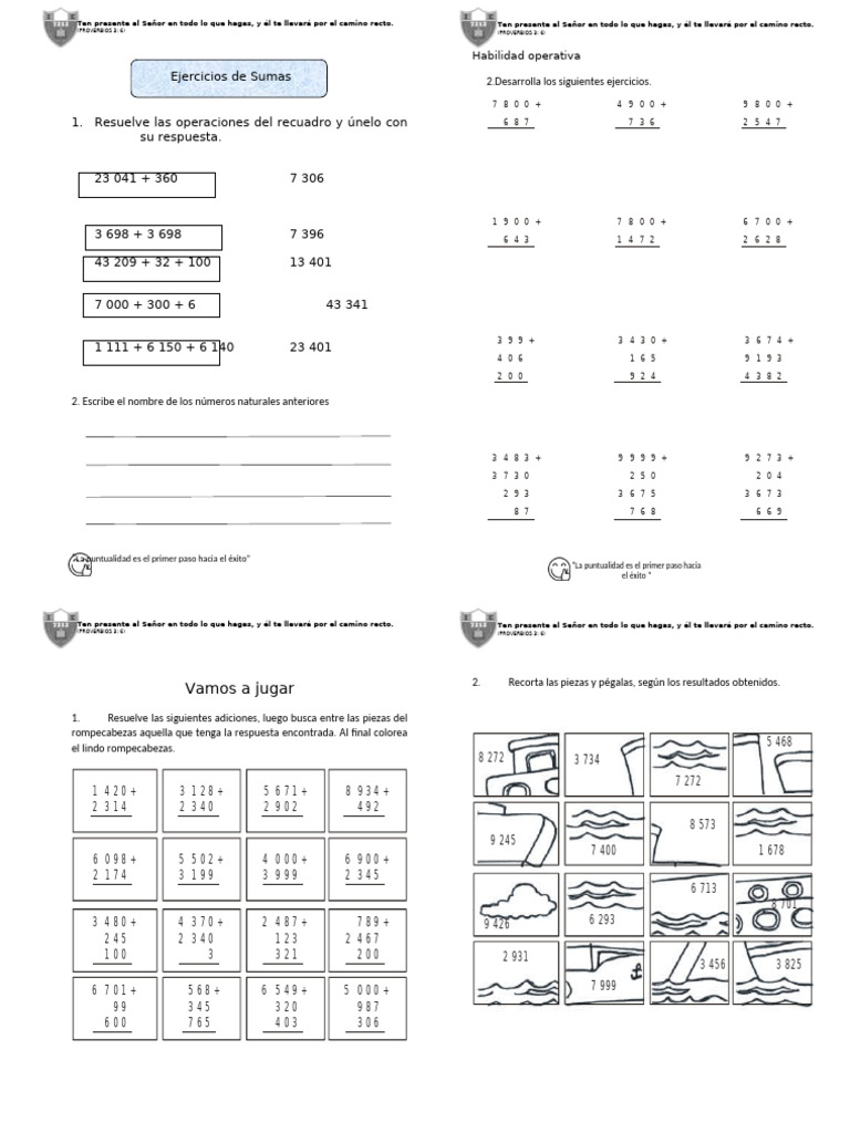 Matematica Primera Semana Marzo | PDF