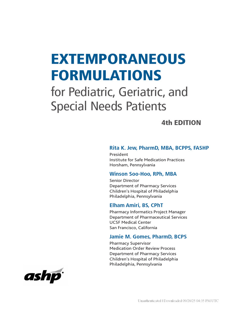 Extemporaneous Formulations | PDF | Pharmaceutical Formulation | Pharmacy