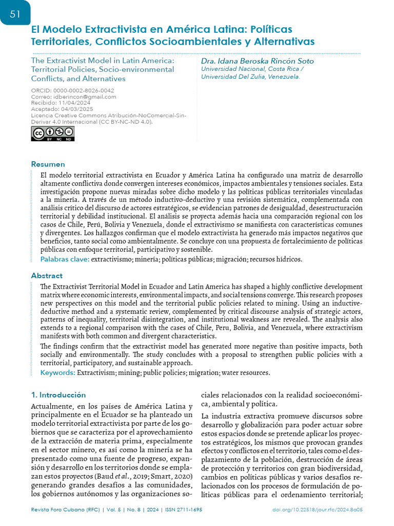 El Modelo Extractivista en América Latina | PDF | Minería | Migración ...