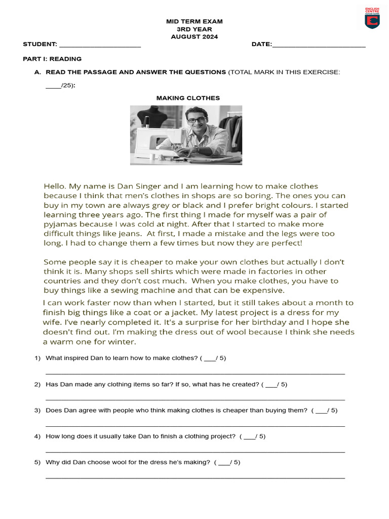 Mid Term Exam Francisco Grela 2024 | PDF | Foods | Healthy Diet