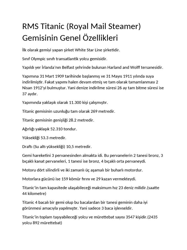 Titanic Gemisi | PDF