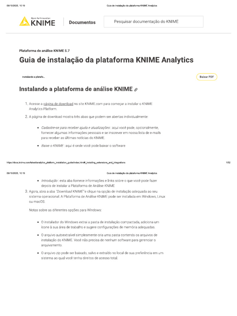 Guia de Instalação Do Knime | PDF