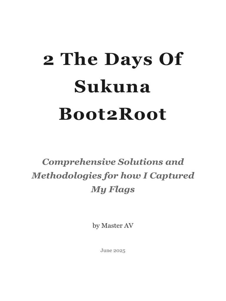 2 The Days of Sukuna Boot2Root | PDF | Computer Architecture | Utility Software