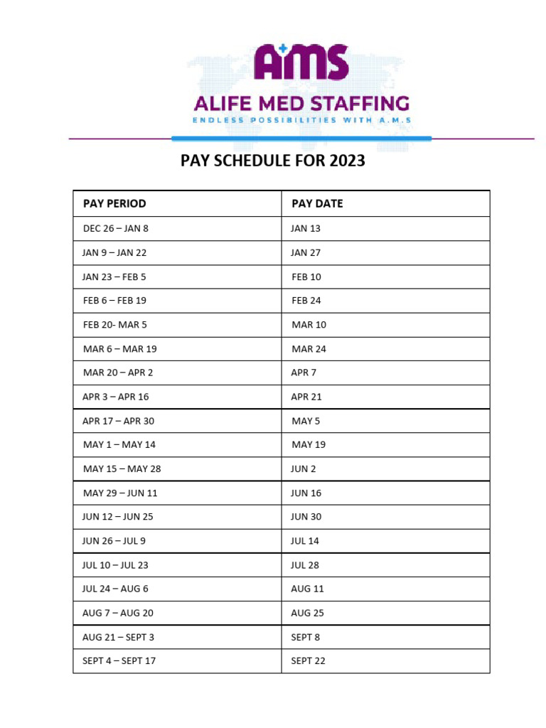 2023 Pay Schedule | PDF