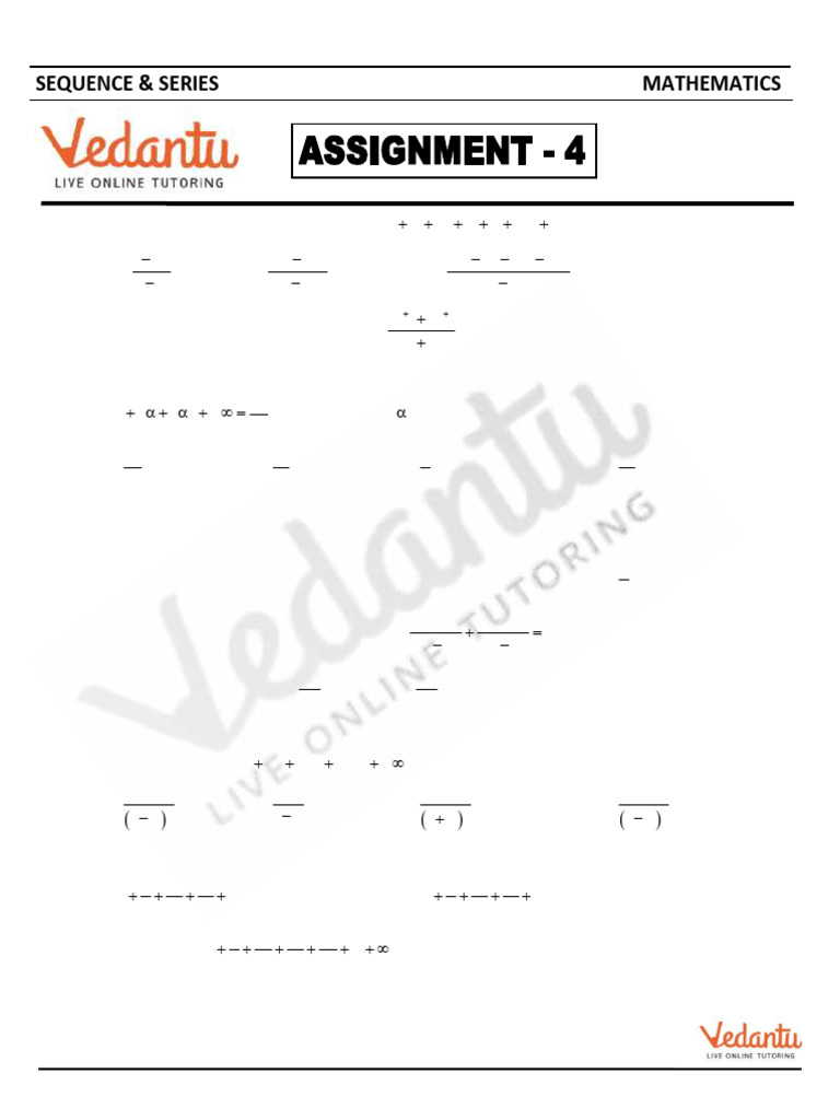 Assignment 4 Sequence&Series | PDF | Chess Theory | Chess