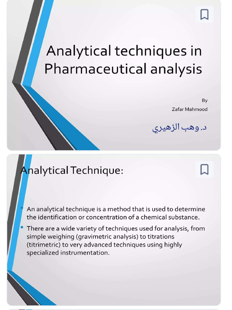 Analytical Techniques in Pharmaceutical | PDF