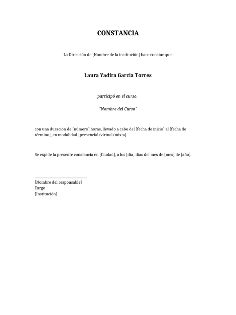 Constancia Template Editable | PDF