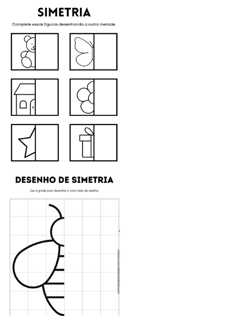 Atividade de Simetria 1 Ano | PDF