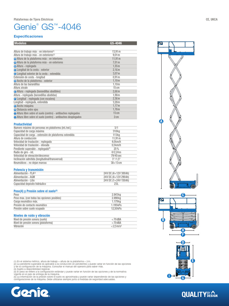Especificaciones Genie GS-4046 | PDF