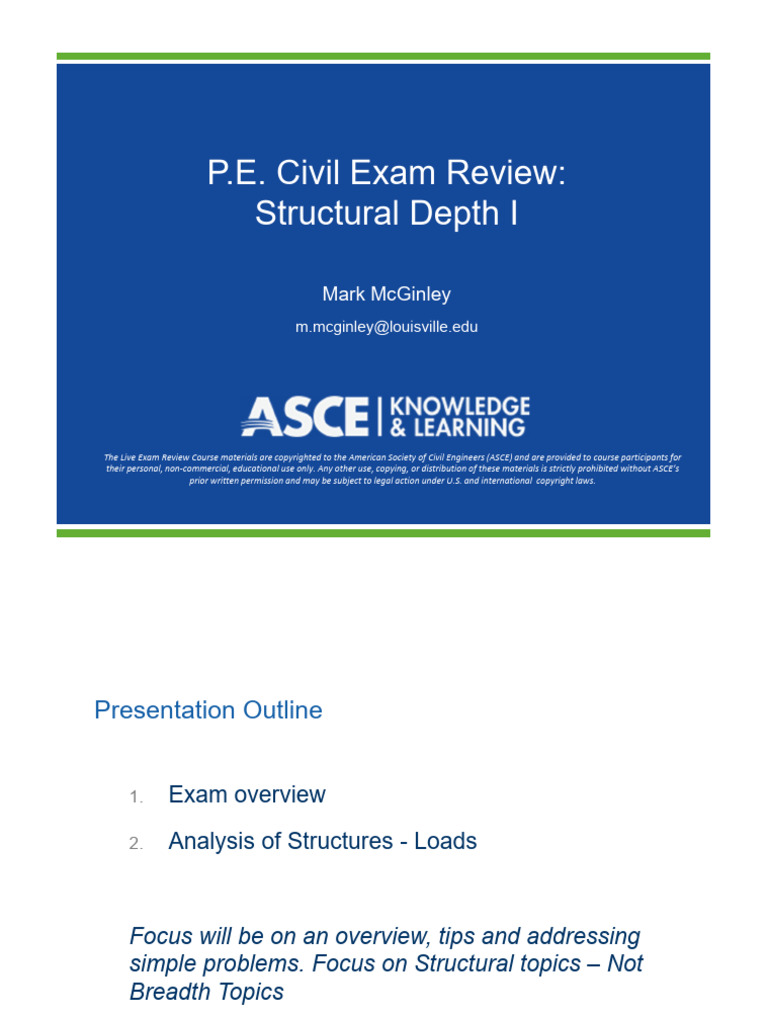 PE Civil Exam Structural Depth Review | PDF | Foundation (Engineering ...