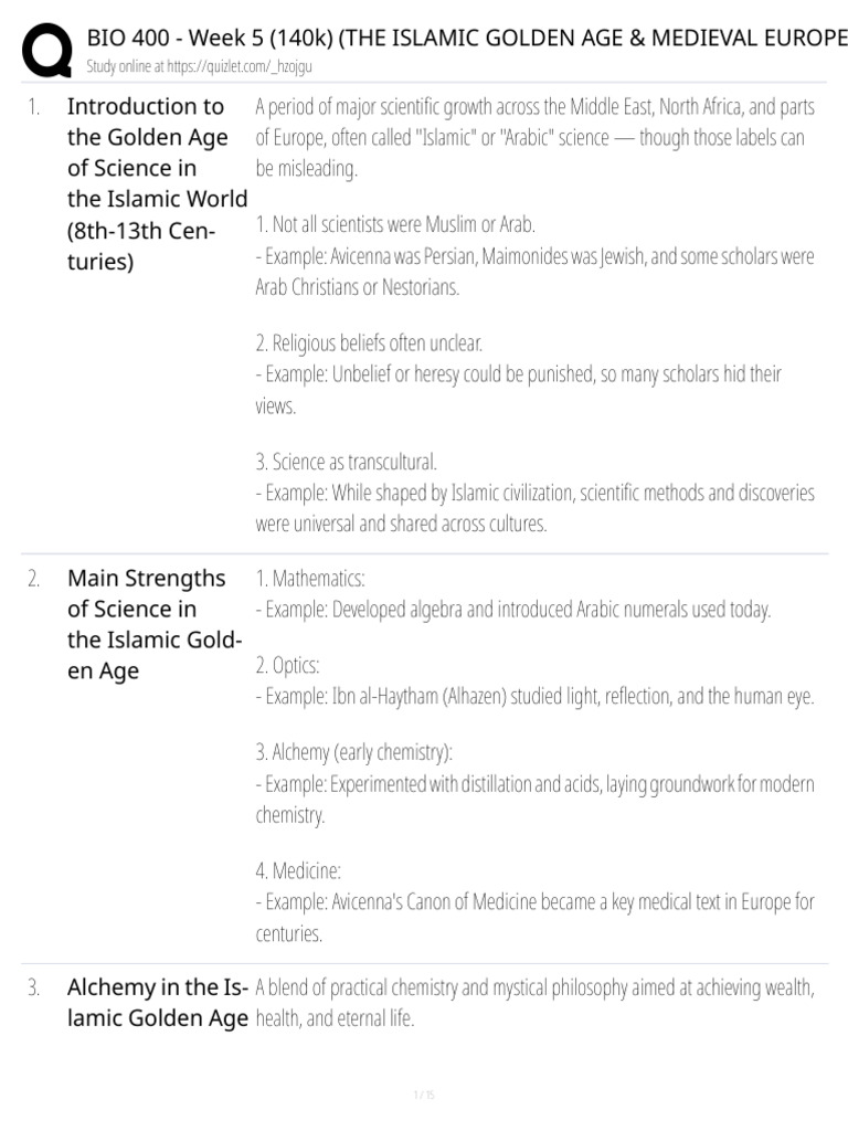 Islamic Golden Age & Medieval Science | PDF | Alchemy | Science
