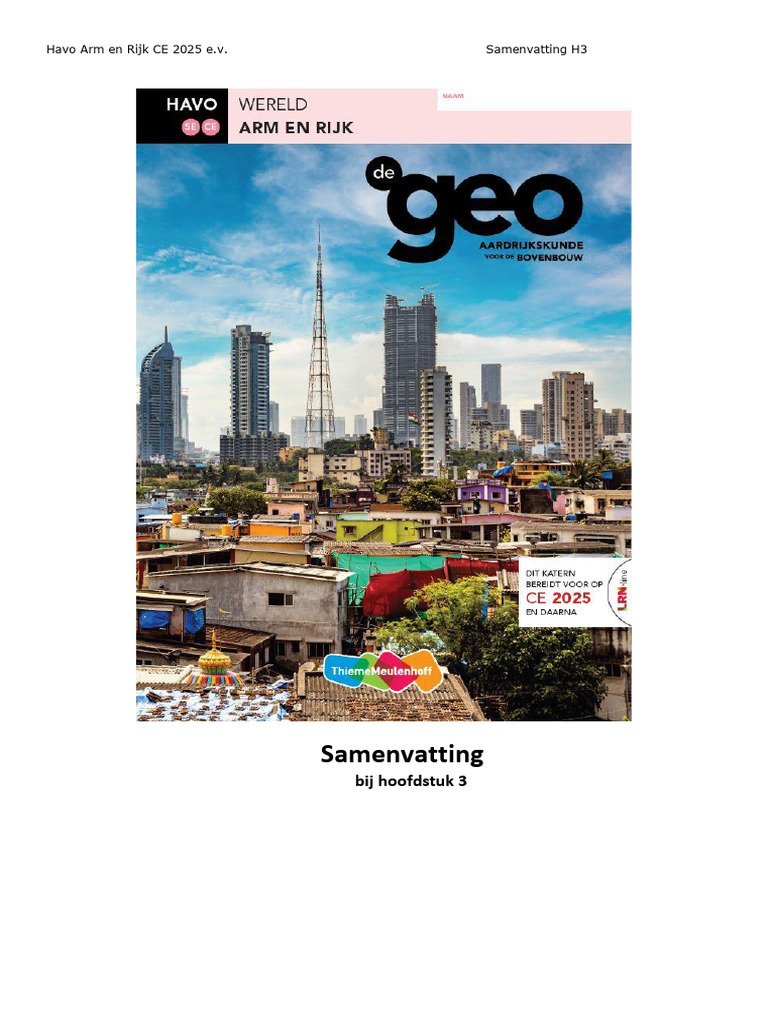 Kopie Van Havo Arm-En-Rijk CE2025-Ev H3 Samenvatting | PDF
