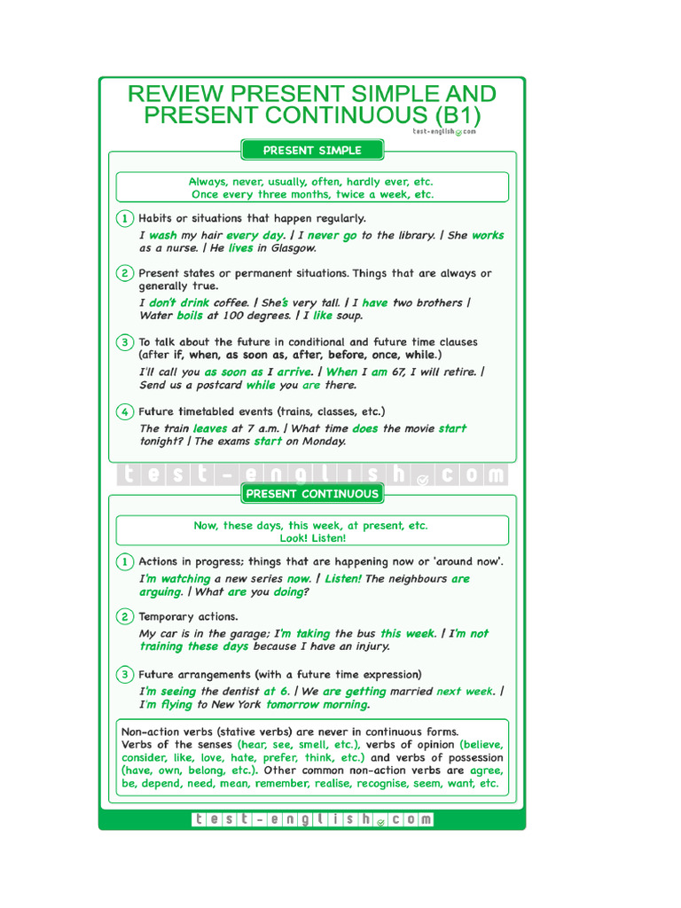 Verb Tenses Review | PDF