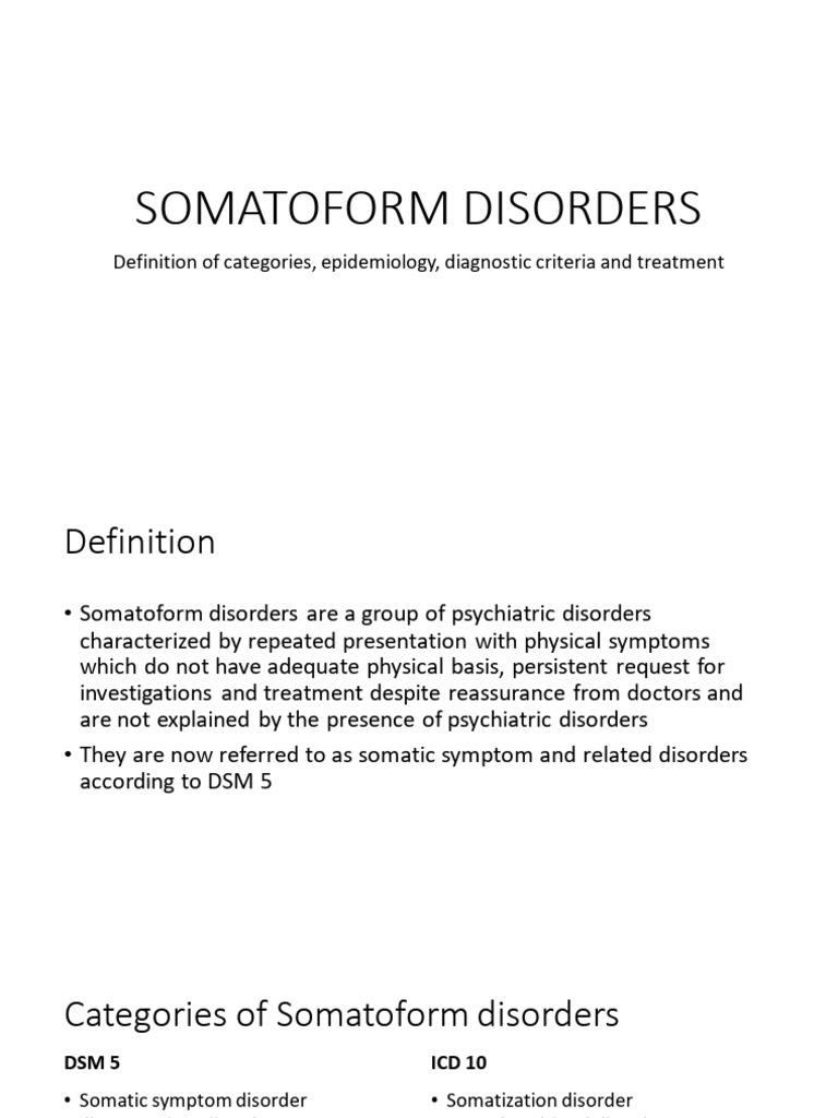 Understanding Somatoform Disorders | PDF | Mental Disorder | Major ...