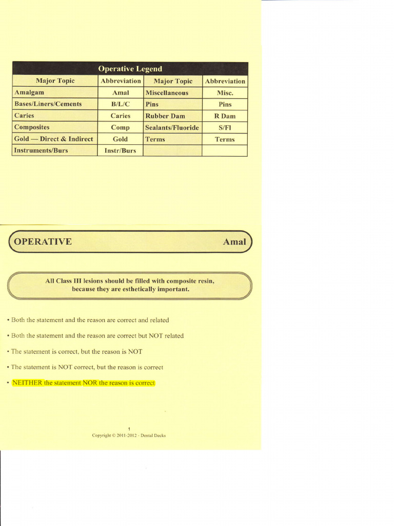 11 - Operative Dental Decks | PDF | Materials | Dentistry