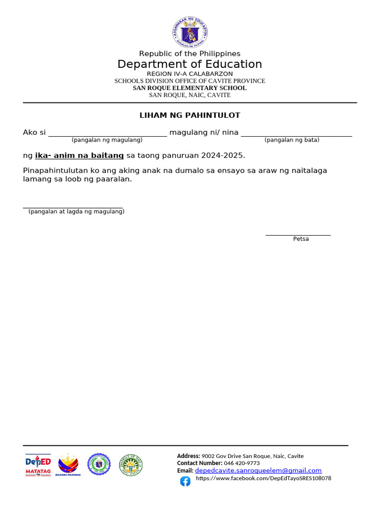 Liham NG Pahintulot | PDF