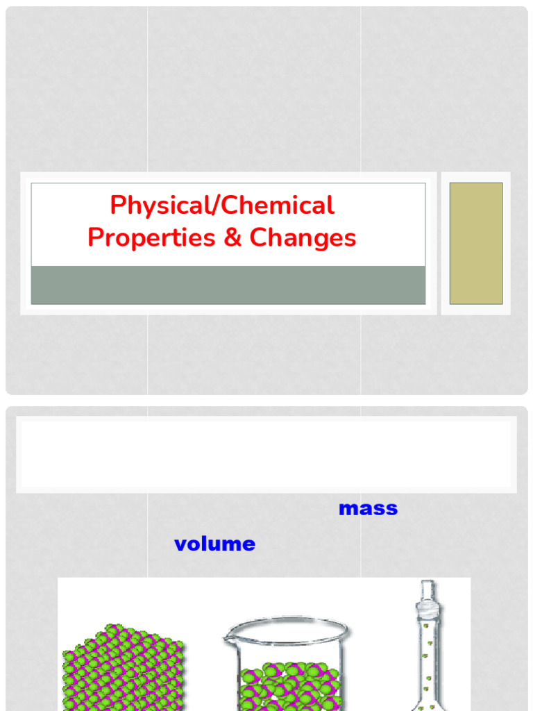 1 - Physical - Chemical Changes | PDF | Chemical Substances | Solid