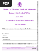 Grade 6 PEP Ability Test Mock Exam | PDF