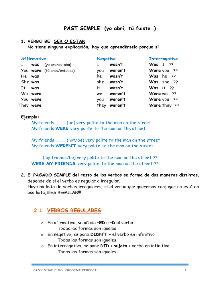 Past Simple vs. Present Perfect | PDF | Grammar | Syntactic Relationships