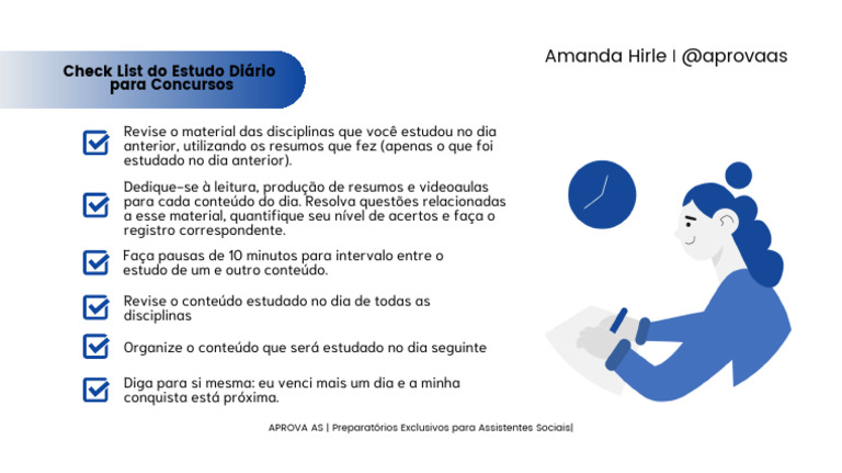 Checklist Diário de Estudo para Concursos | PDF