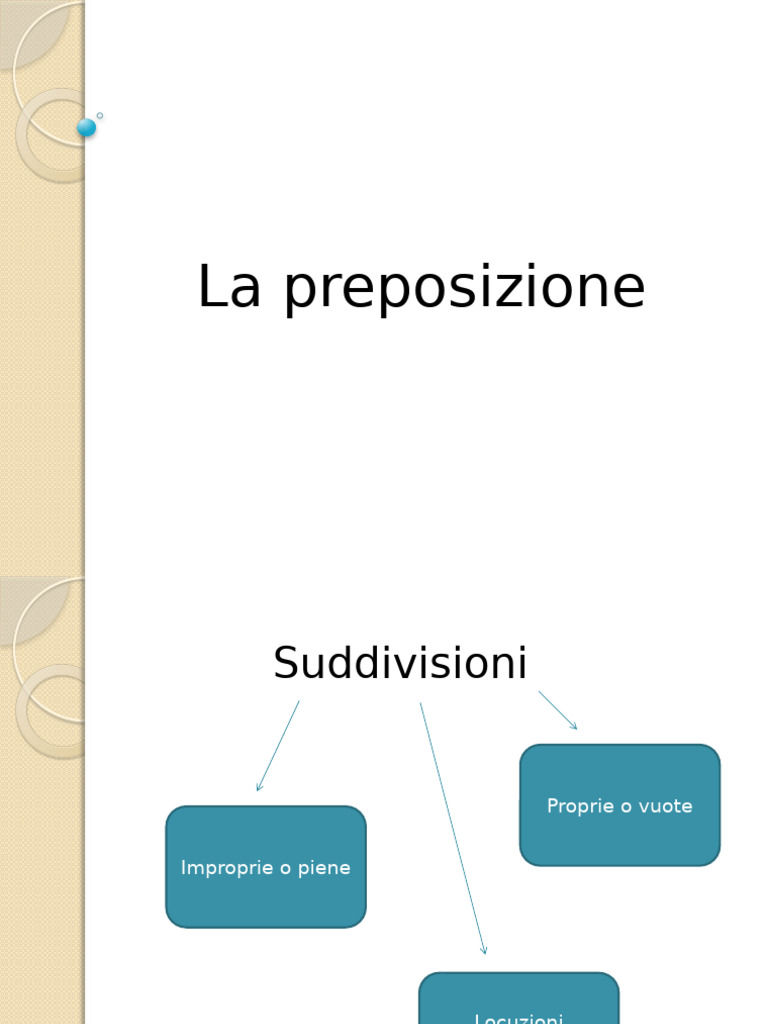La Preposizione | PDF
