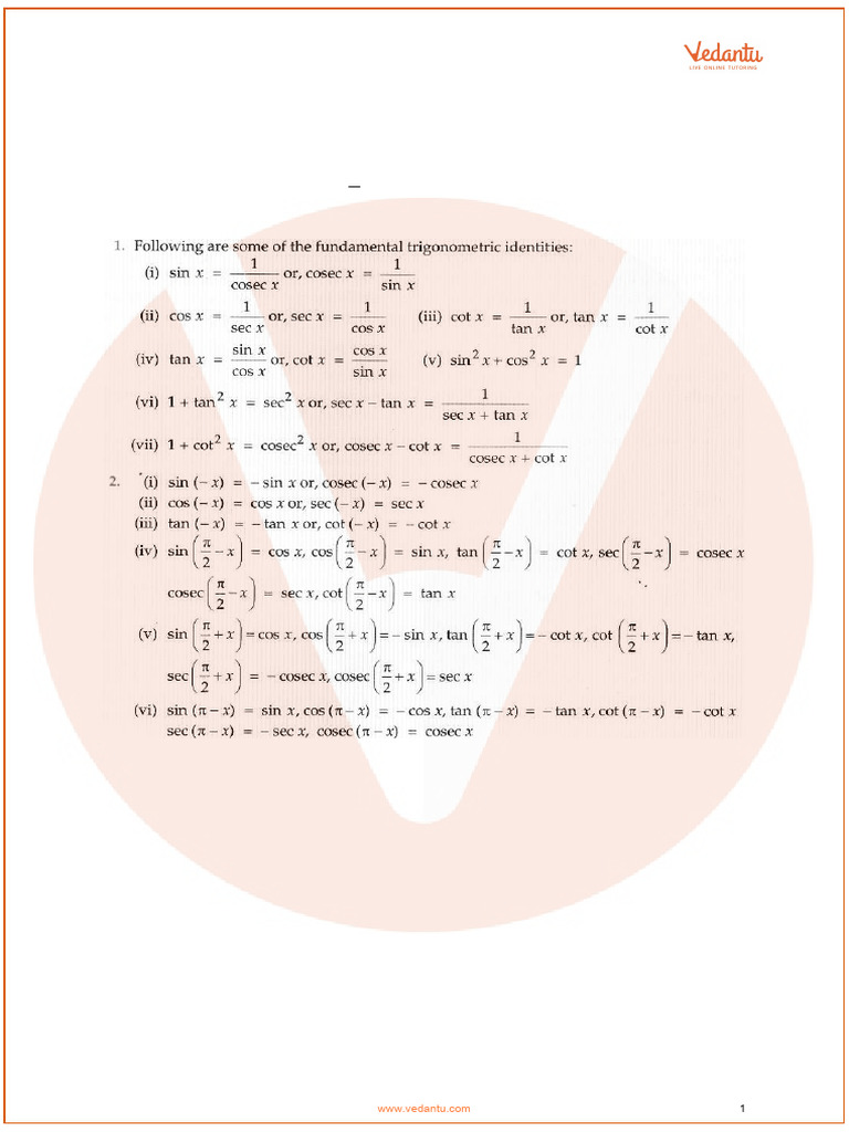 Get The Important Formulas For CBSE Class 11 Maths Chapter 3 ...