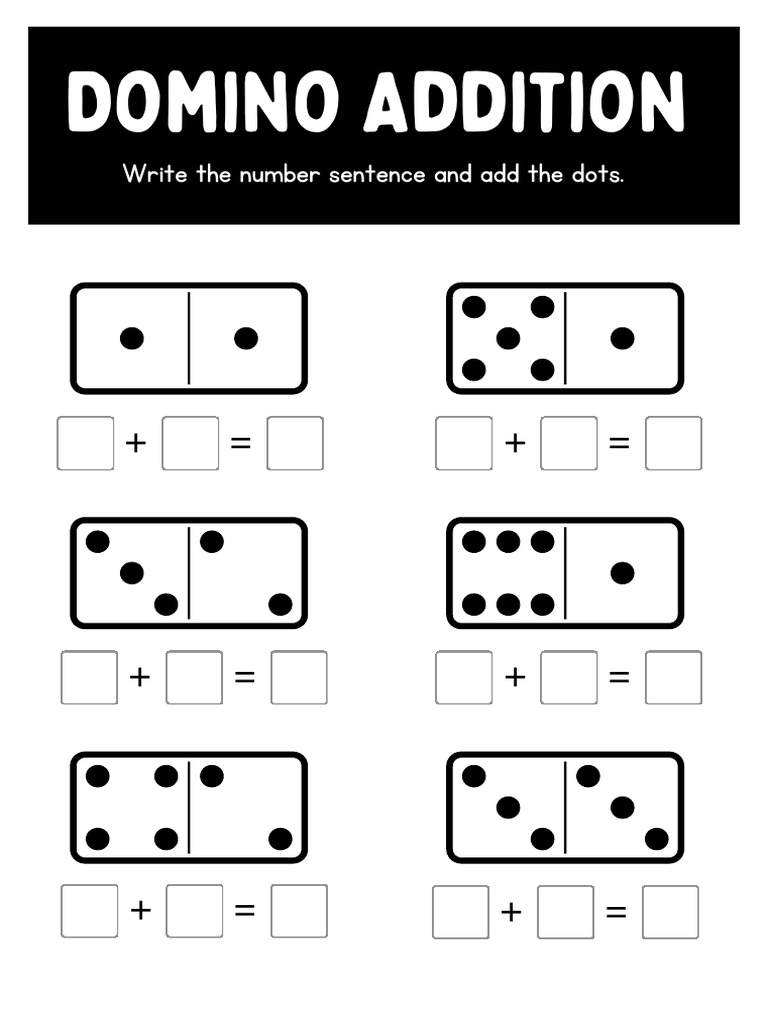 Domino Addition Worksheet | PDF